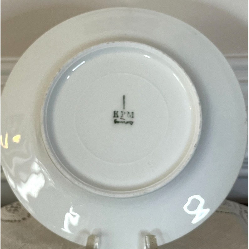 Antique, KPM, Porcelain Ceramic Dessert or Salad Plate. Pink Floral ...