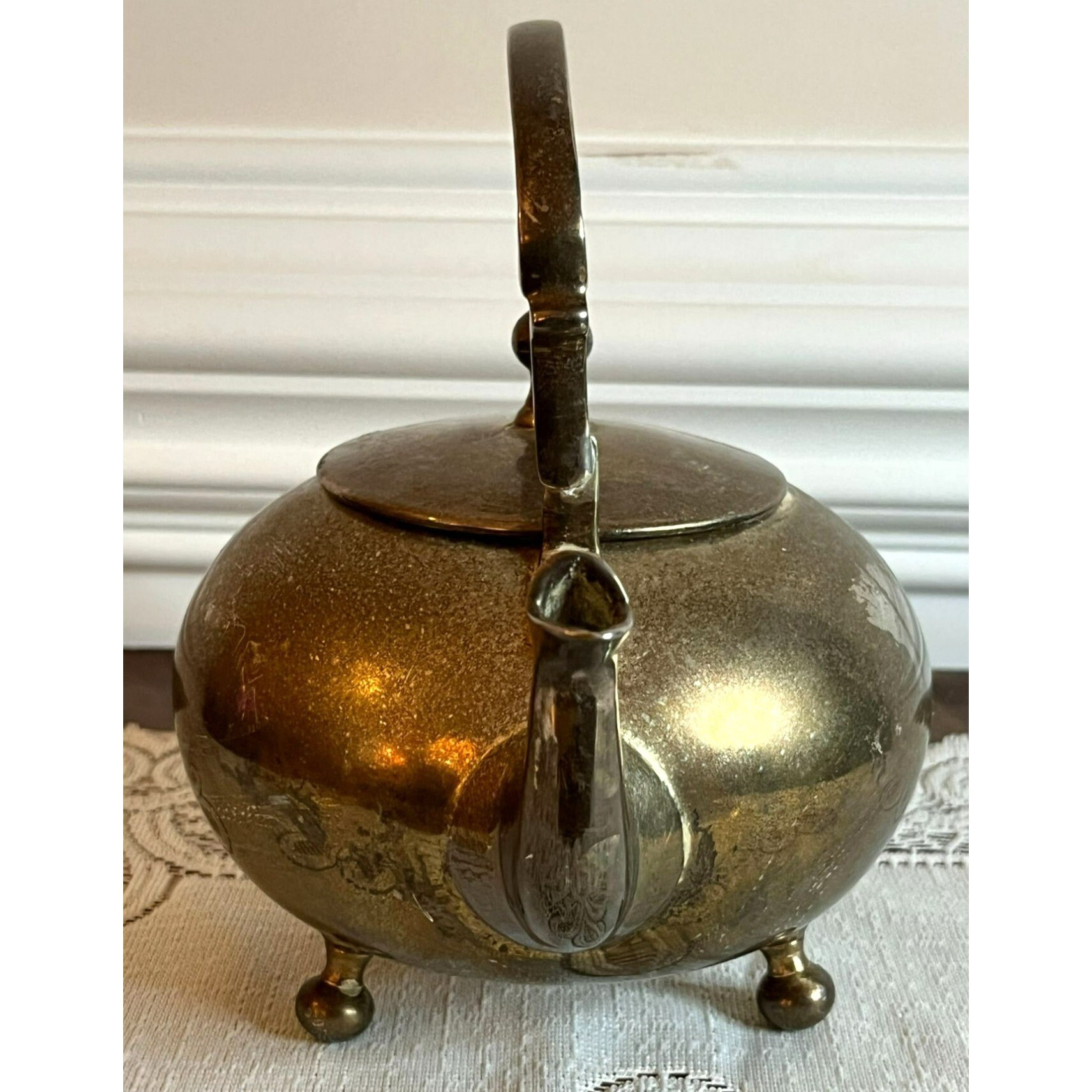 Vintage EPNS Art Deco Style Silver Metal Teapot With Adjustable Handle ...