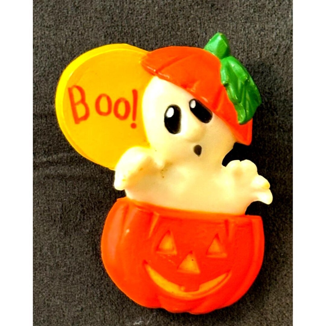 Vintage, 70's, Hallmark Cards, Ghost in Pumpkin, Halloween Pin, "boo ...
