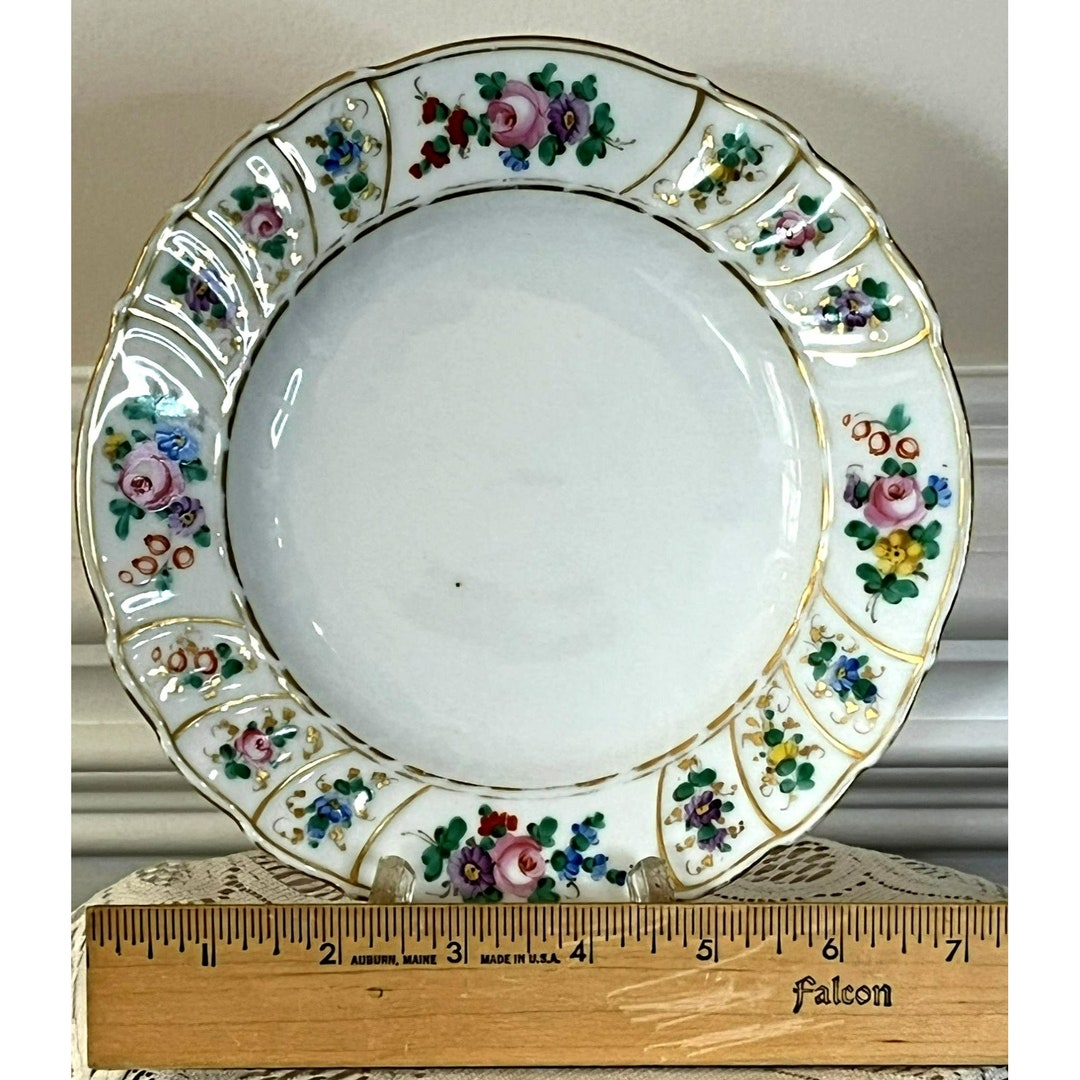 Vintage China Saxe Crown 2790 Salad Plate. Rim With Floral Design Gold ...