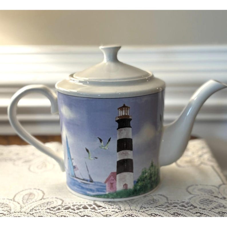 Thomson Pottery, Lighthouse, Ceramic, Teapot, Beach, Seagulls, Boat, 6 ...