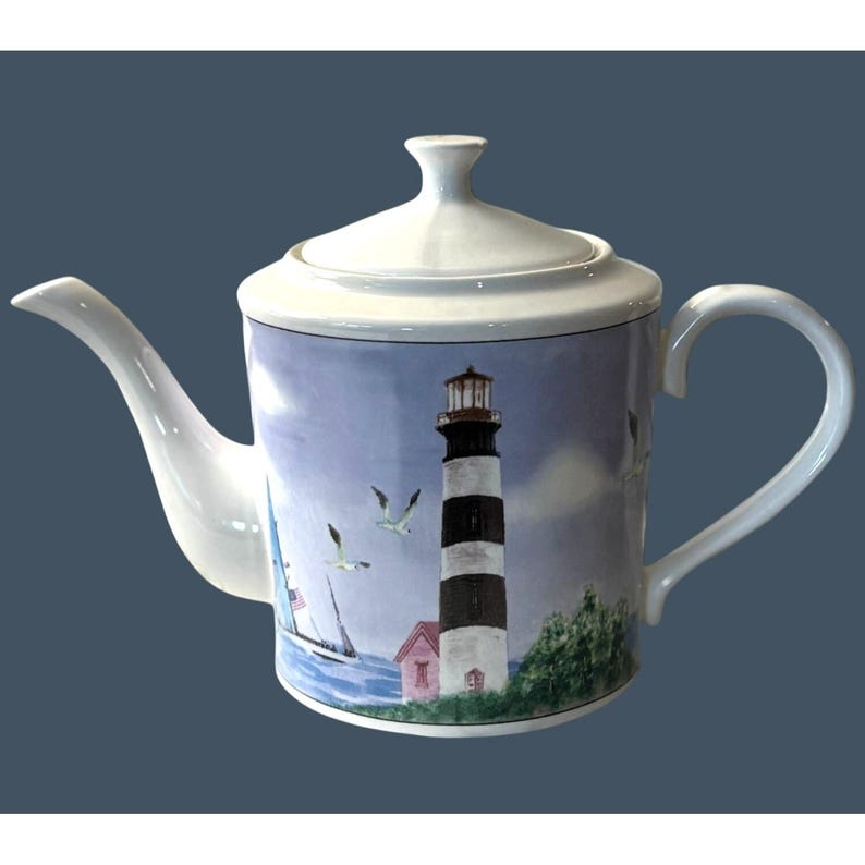 Thomson Pottery, Lighthouse, Ceramic, Teapot, Beach, Seagulls, Boat, 6 ...