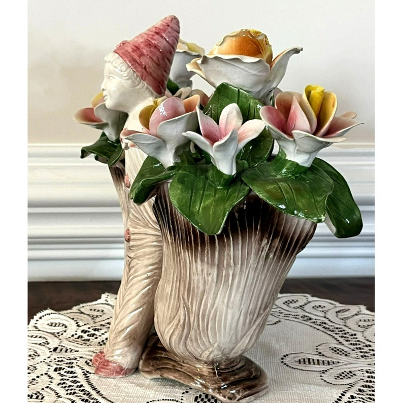 RARE Marked Vintage Capodimonte Floral Centerpiece With Child - Etsy