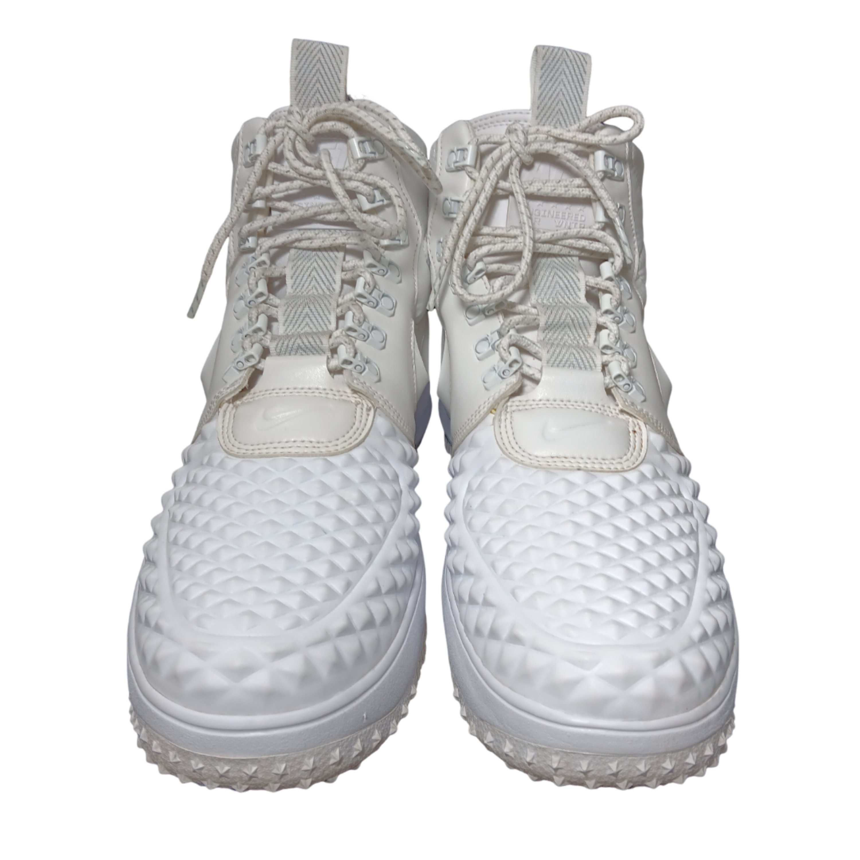 Nike Lunar Air Force 1 AF1 Triple White Duck Boots Sneakers Mens Size ...