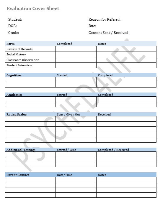 Evaluation Cover Sheet - Etsy