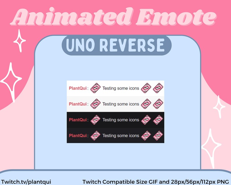 ANIMATED Uno Reverse Card Twitch Emote / Pink Card Emote / Twitch ...