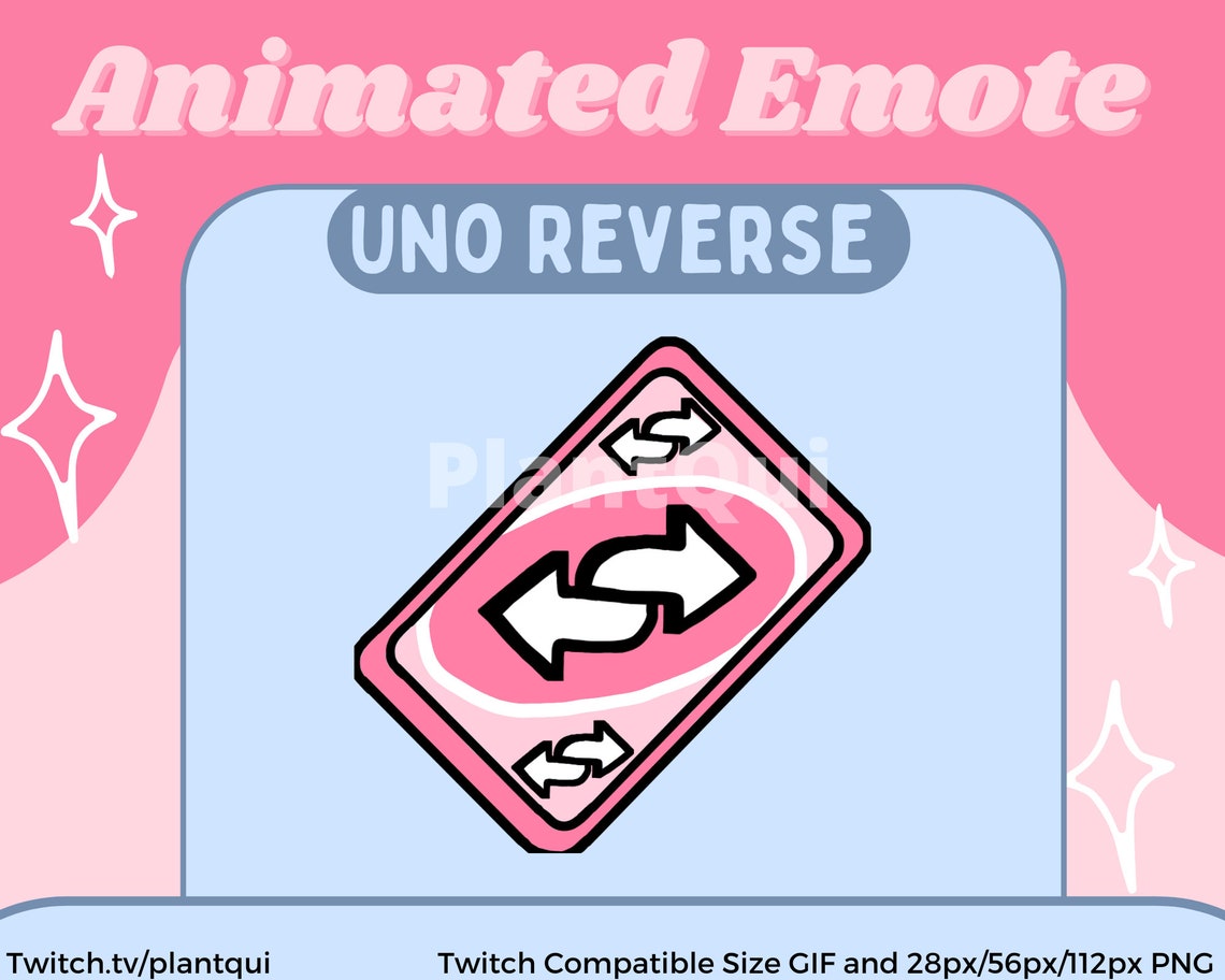 ANIMATED Uno Reverse Card Twitch Emote / Pink Card Emote / Twitch ...