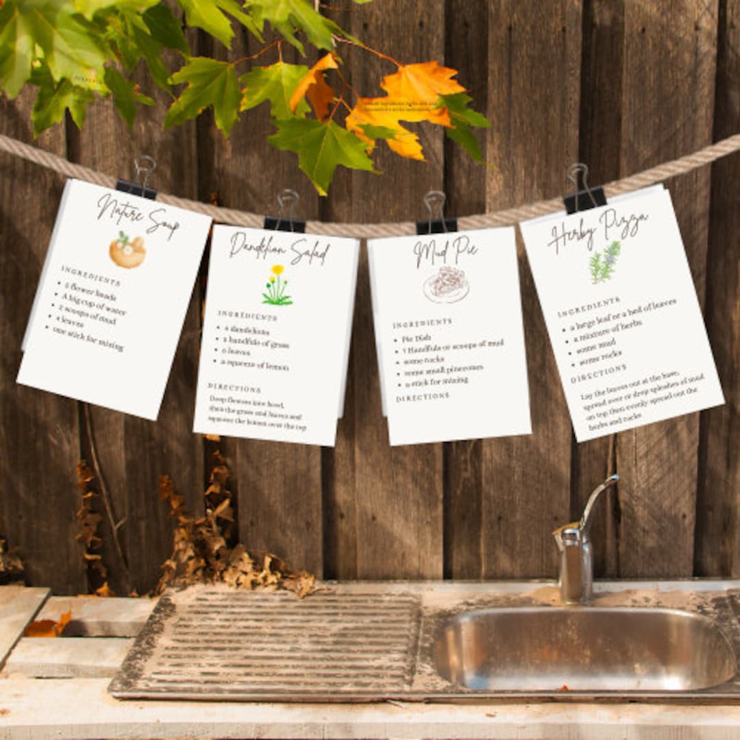 Mud Kitchen Recipe Cards Mud Kitchen Play Imaginative Play Potion Play ...