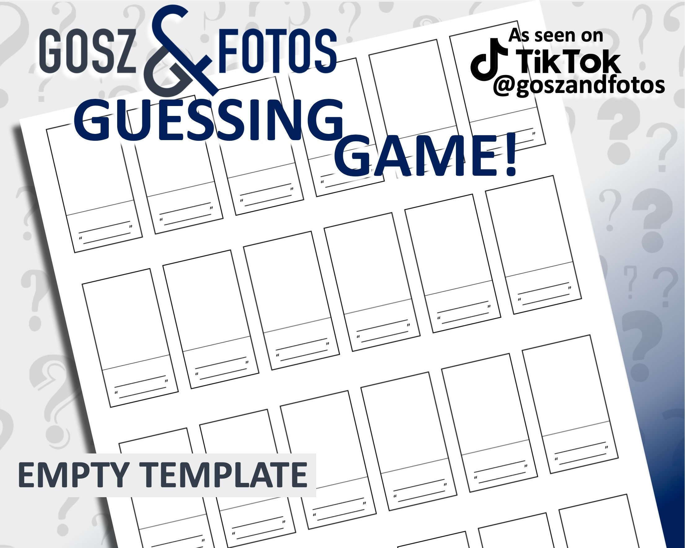 Gosz & Fotos Guessing Game Template - Etsy