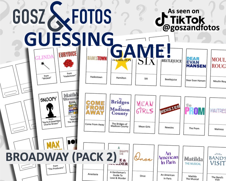 Gosz & Fotos Guessing Game - Broadway (pack 2) - Etsy