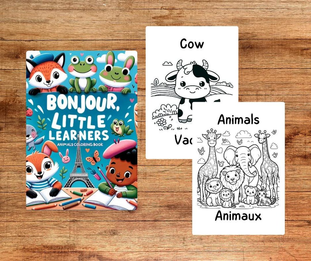 French English Animal Coloring Pages: Bilingual Learning (digital ...