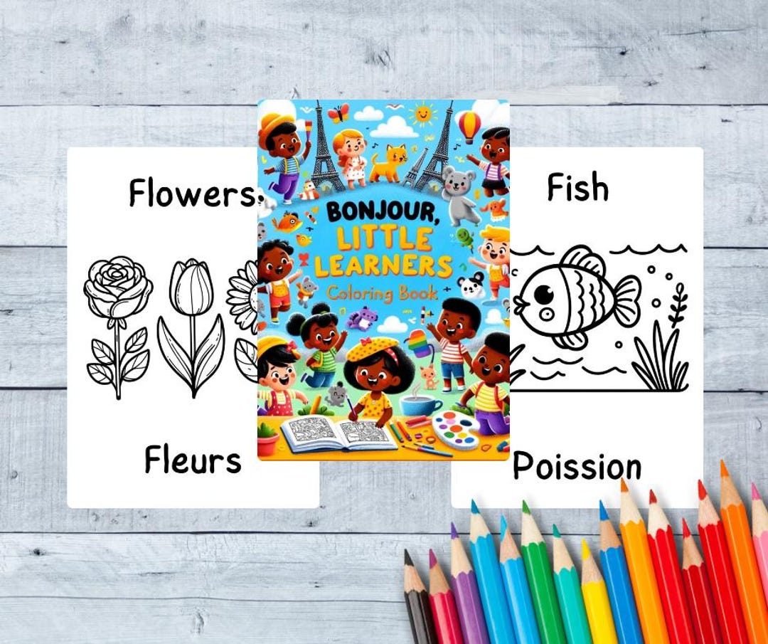 Bilingual French English Coloring Pages: Kids' Language Learning (PDF ...