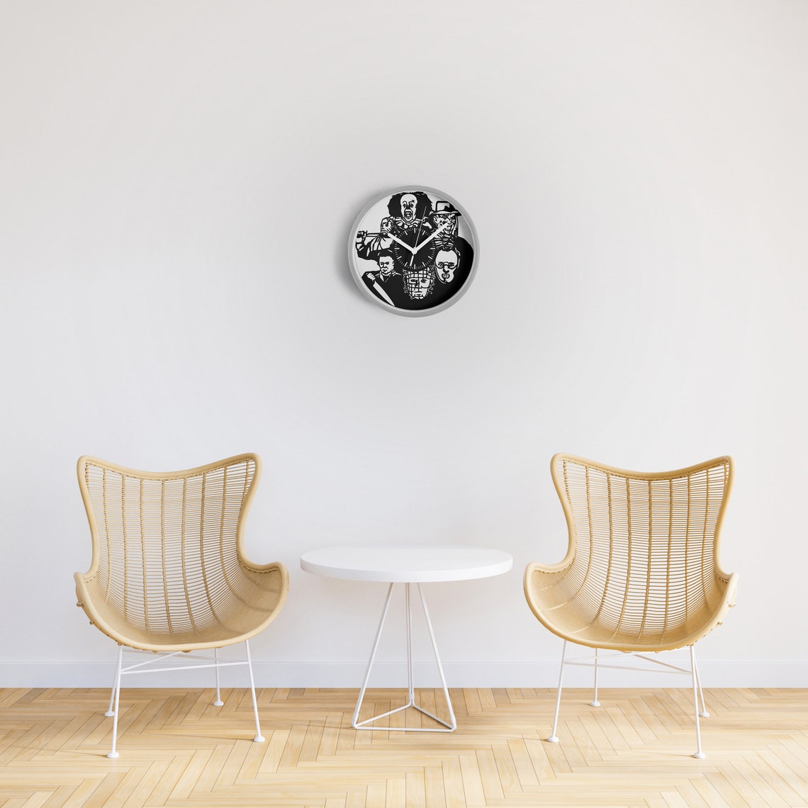 Horror Decor 12 Inch Black Wall Clock Oversized Wall Clock 12 - Etsy