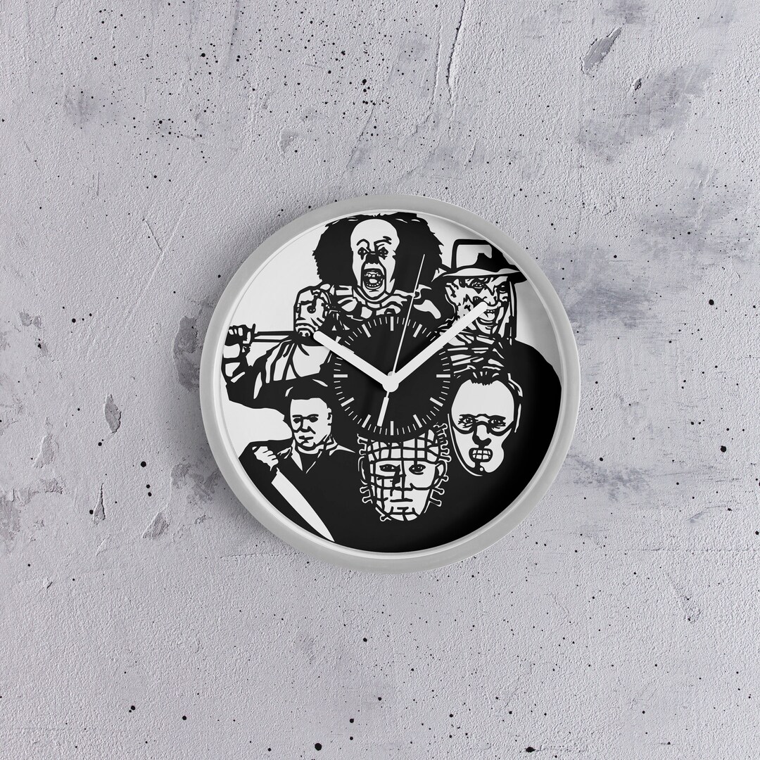 Horror Decor 12 Inch Black Wall Clock Oversized Wall Clock 12 - Etsy