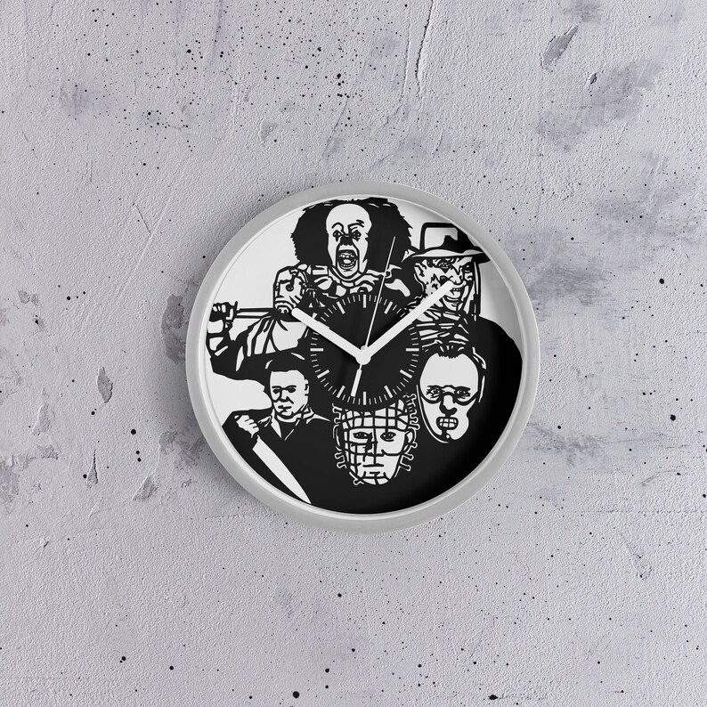 Horror Decor 12 Inch Black Wall Clock Oversized Wall Clock 12 - Etsy