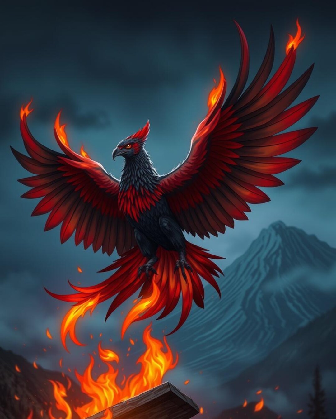 Phoenix Rising From Ashes - Etsy