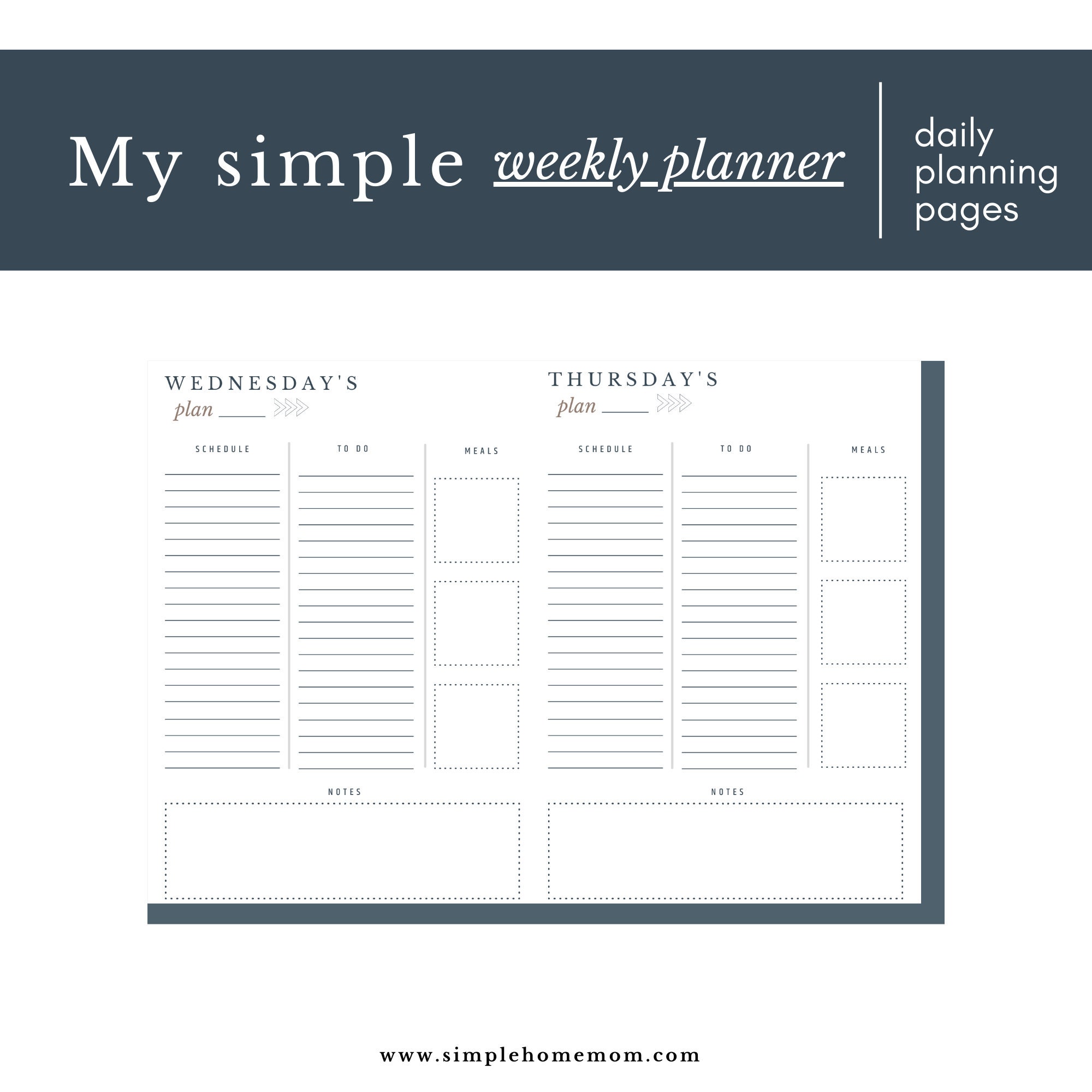 My Simple Weekly Planner ⪼ Downloadable & Printable Foldable Planner - Etsy