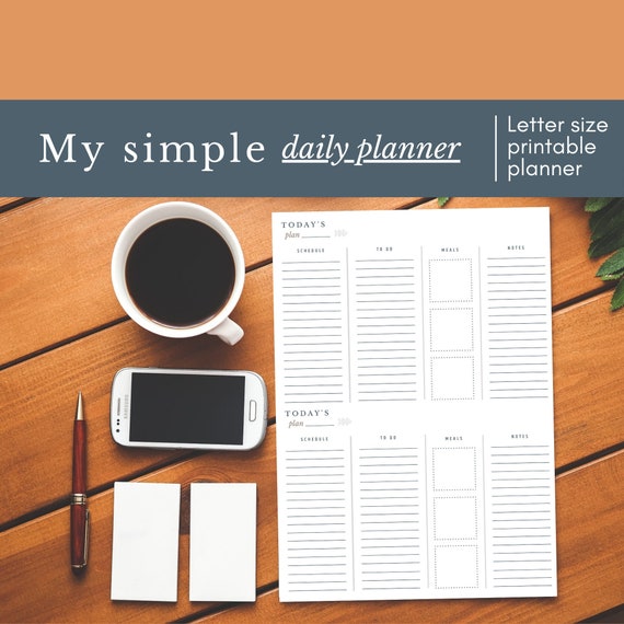 My Simple Daily Planner Downloadable & Printable Planner - Etsy