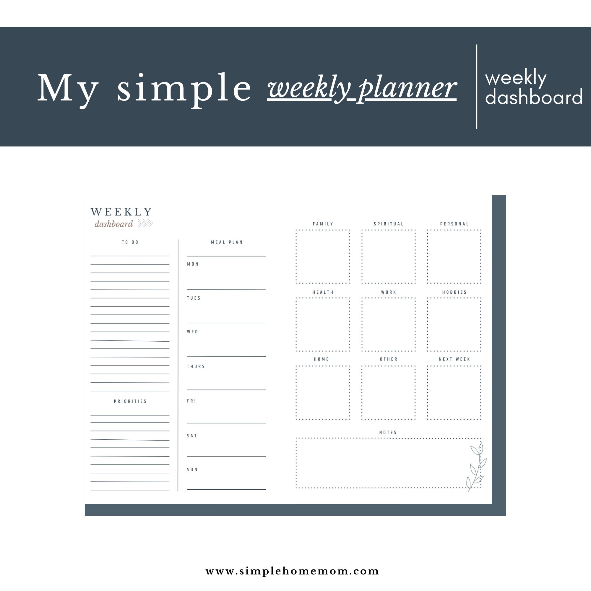 My Simple Weekly Planner ⪼ Downloadable & Printable Foldable Planner - Etsy