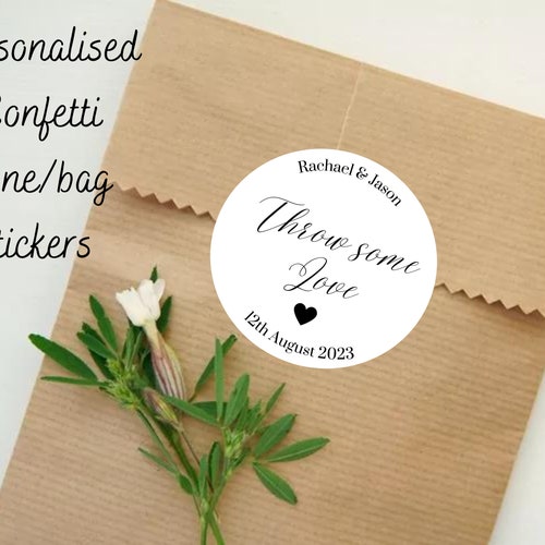 Throw Some Love // Modern Wedding Stickers Confetti Stickers - Etsy UK