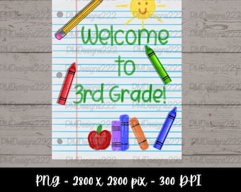 Welcome 3rd Grade Sign - Etsy