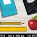 Back to School Clipart, School Supplies Bundle - PNG Files - Printable ...