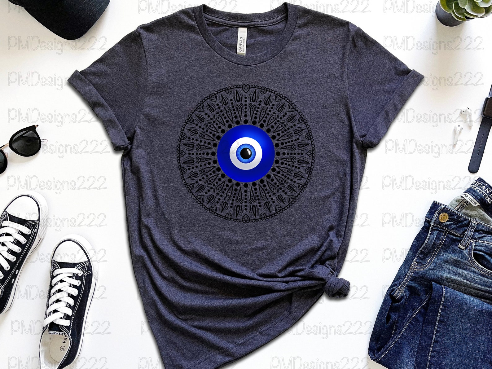 Black Evil Eye Mandala Png, Evil Eye Wall Art, Empath Protection ...