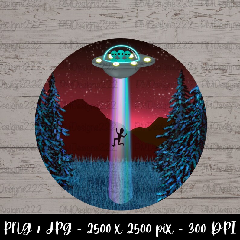 UFO Abduction, Alien Abduction - PNG, JPG - Printable Digital Download ...