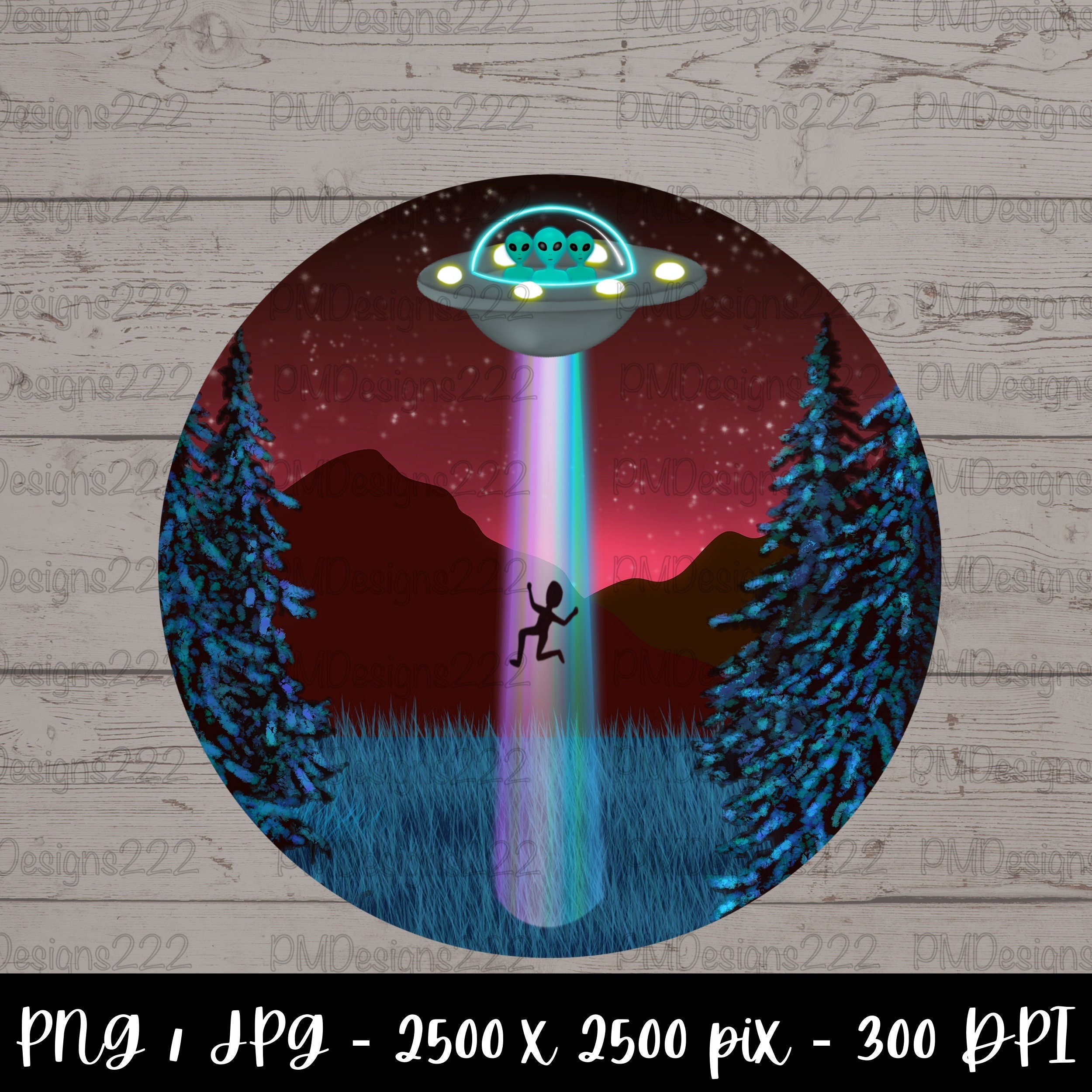 UFO Abduction, Alien Abduction - PNG, JPG - Printable Digital Download ...
