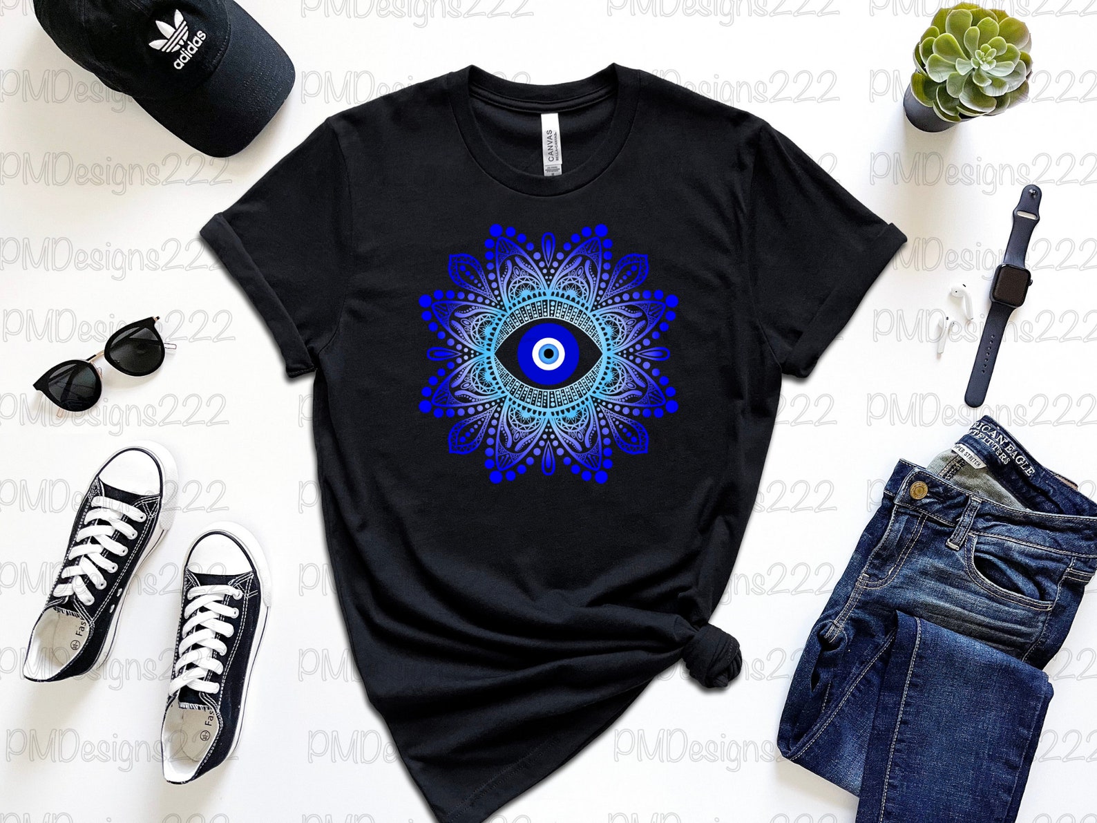 Evil Eye Mandala, Evil Eye Wall Art, Empath Protection, Mandala Art ...