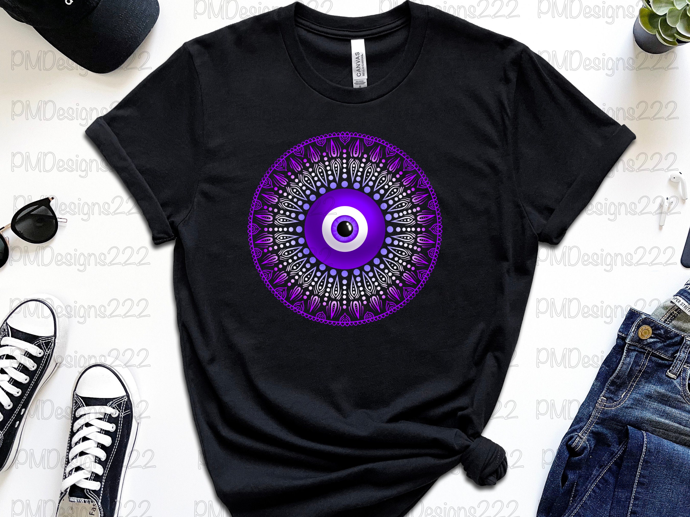 Purple Evil Eye Mandala Png, Evil Eye Wall Art, Empath Protection ...