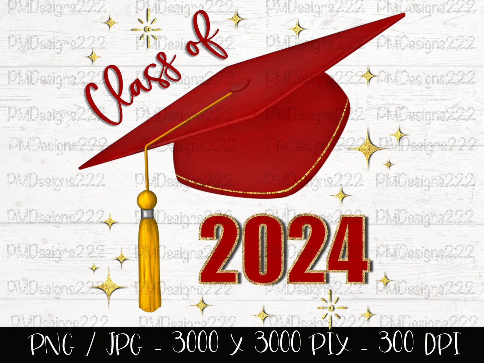 Red Class of 2024 Png, Senior 2024 Png, Graduation 2024 Sublimation ...