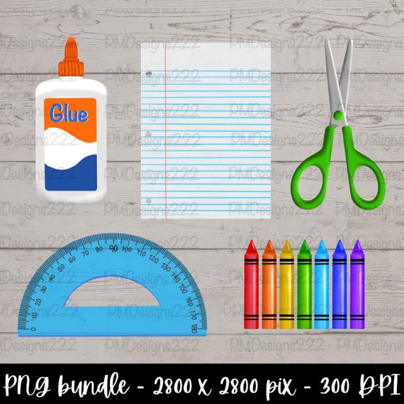 Back to School Clipart School Supplies Bundle PNG Files - Etsy