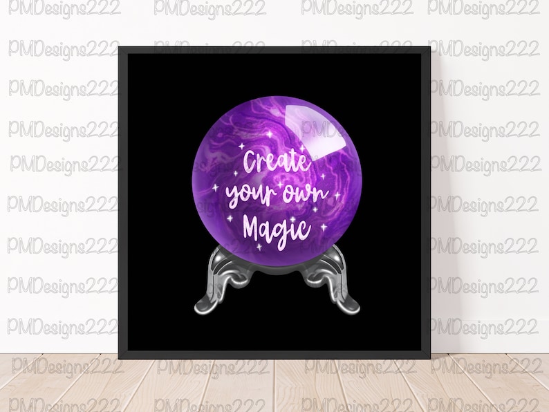Create Your Own Magic Png, Crystal Ball Sublimation Graphics, Purple ...