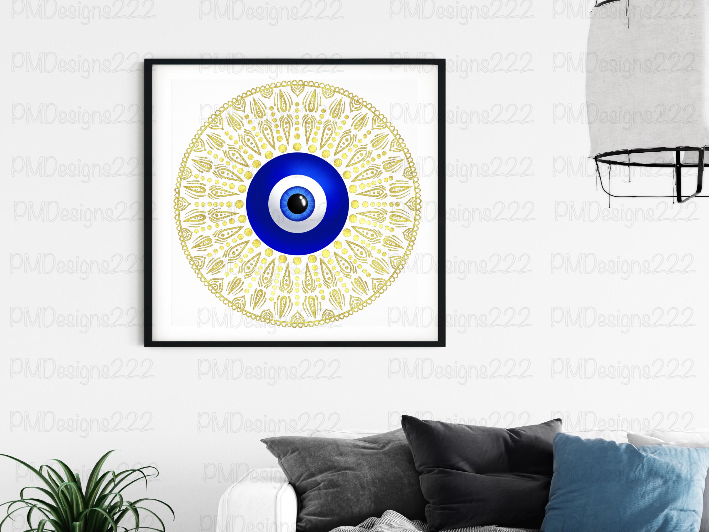 Gold Evil Eye Mandala Png, Evil Eye Wall Art, Empath Protection ...