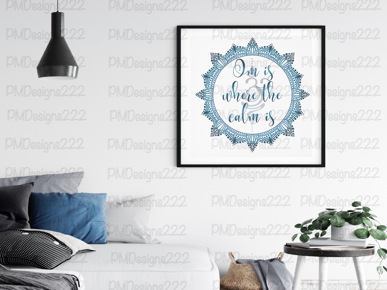 Om is Where the Calm is Png, Mandala Png, Mandala Wall Art for ...
