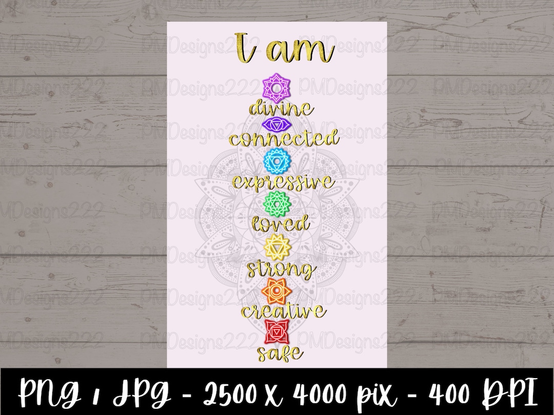 Chakra Affirmations, Words of Affirmation, I Am Affirmation Wall Art ...