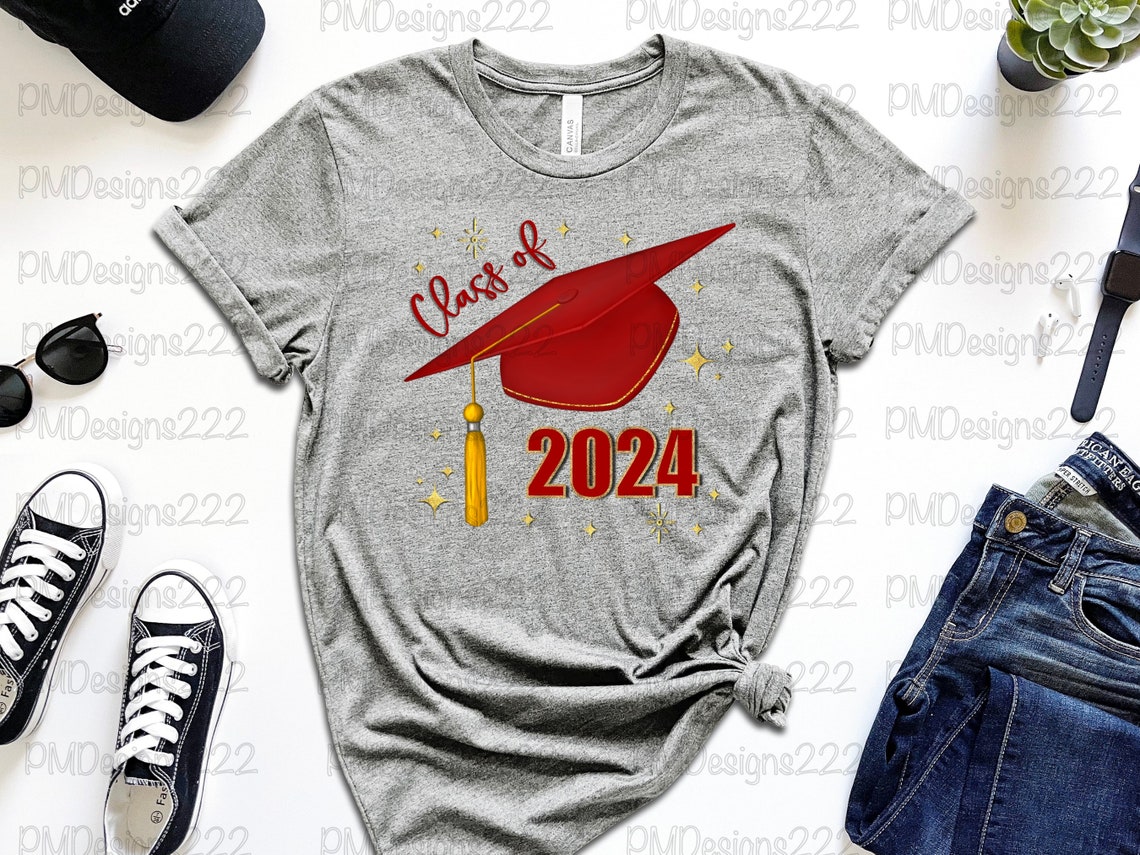 Red Class of 2024 Png, Senior 2024 Png, Graduation 2024 Sublimation ...