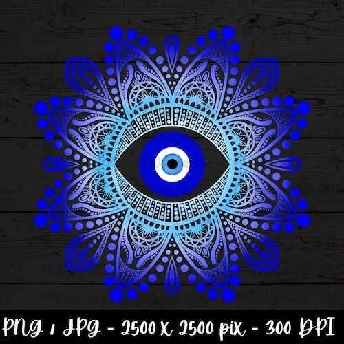 Evil Eye Mandala Evil Eye Wall Art Empath Protection - Etsy