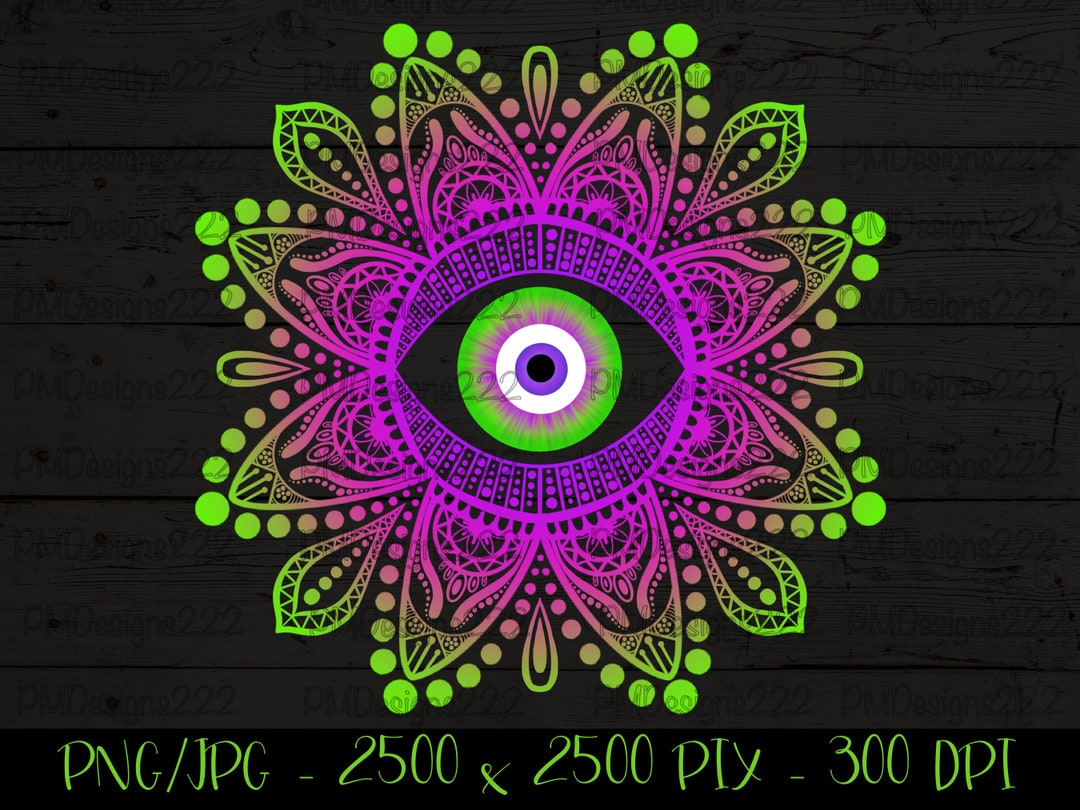 Evil Eye Mandala, Evil Eye Wall Art, Empath Protection, Mandala Art ...