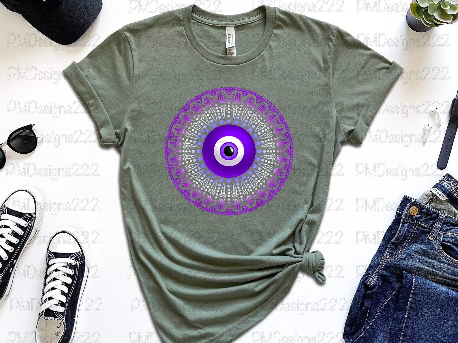 Purple Evil Eye Mandala Png, Evil Eye Wall Art, Empath Protection ...