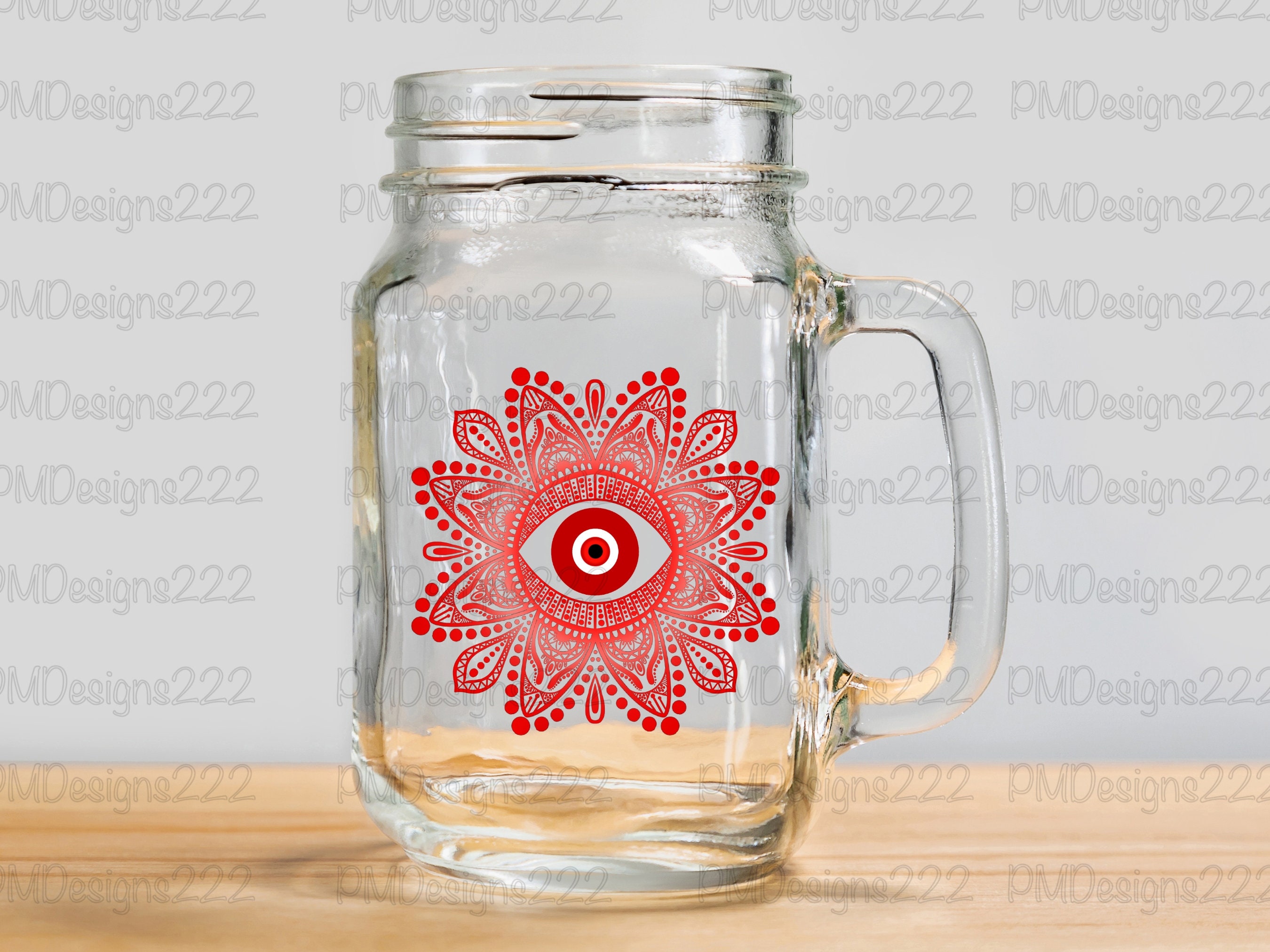 Red Evil Eye Mandala, Evil Eye Wall Art, Empath Protection, Mandala Art ...