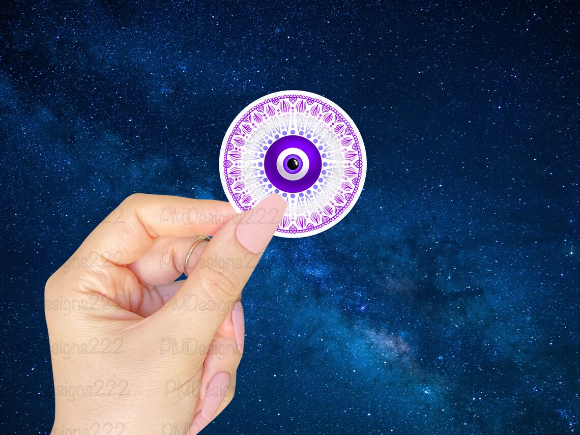 Purple Evil Eye Mandala Png, Evil Eye Wall Art, Empath Protection ...