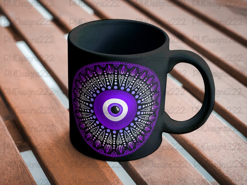 Purple Evil Eye Mandala Png, Evil Eye Wall Art, Empath Protection ...