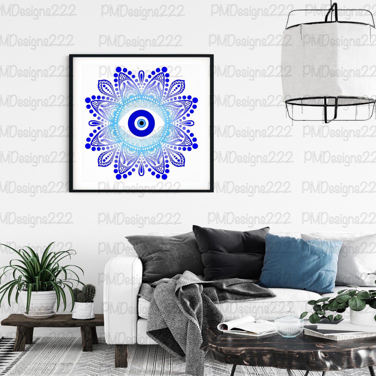 Evil Eye Mandala, Evil Eye Wall Art, Empath Protection, Mandala Art ...