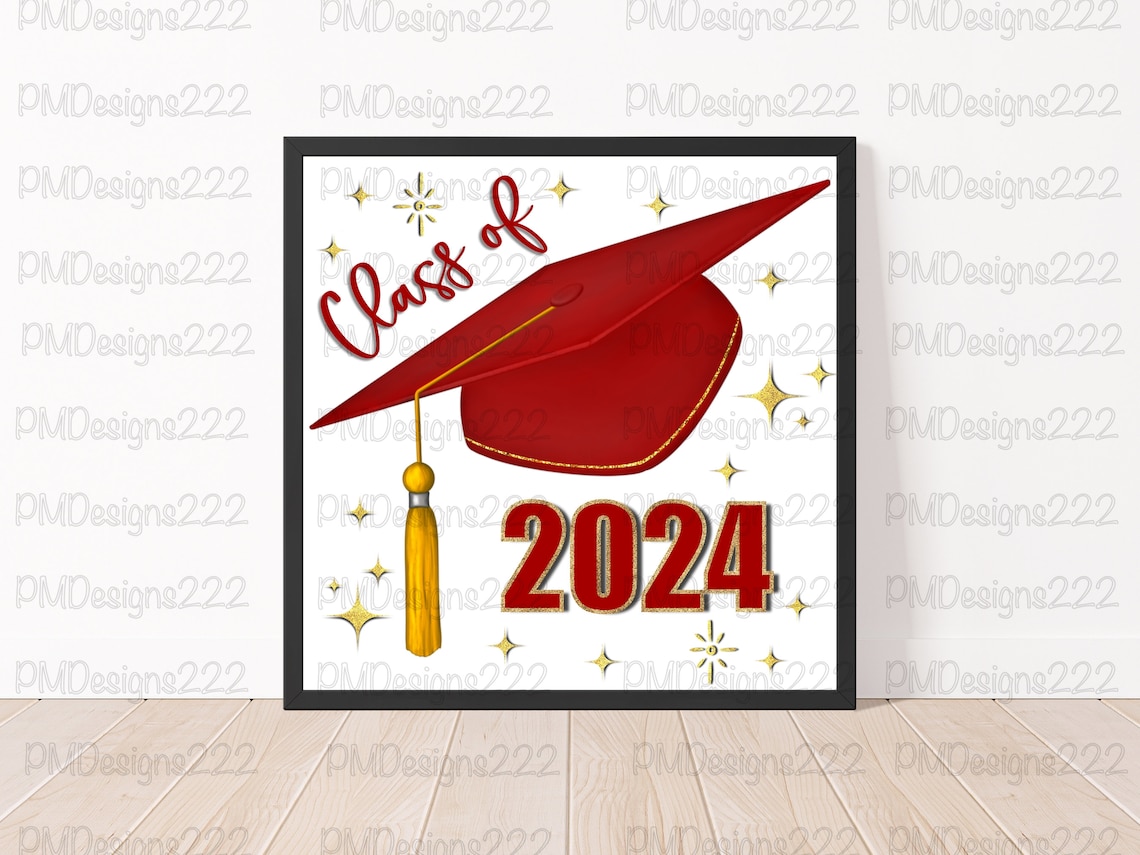 Red Class of 2024 Png, Senior 2024 Png, Graduation 2024 Sublimation ...