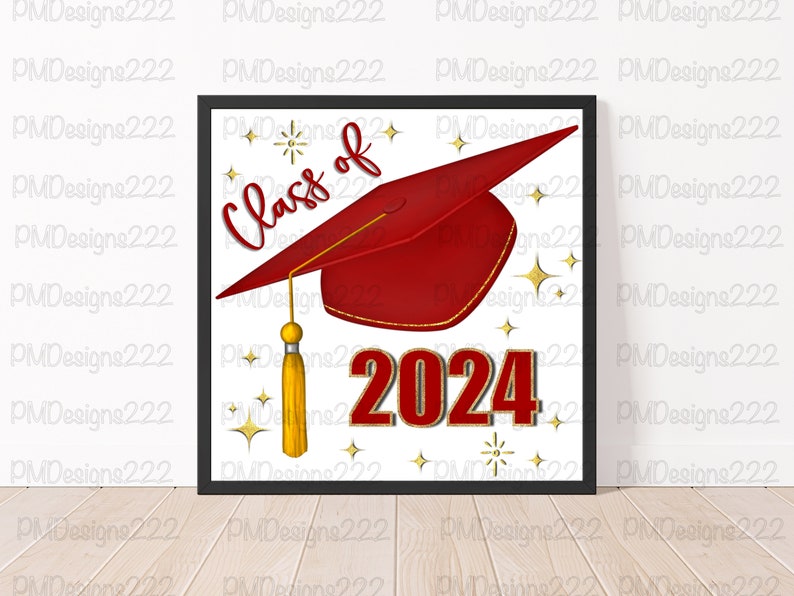 Red Class of 2024 Png, Senior 2024 Png, Graduation 2024 Sublimation ...