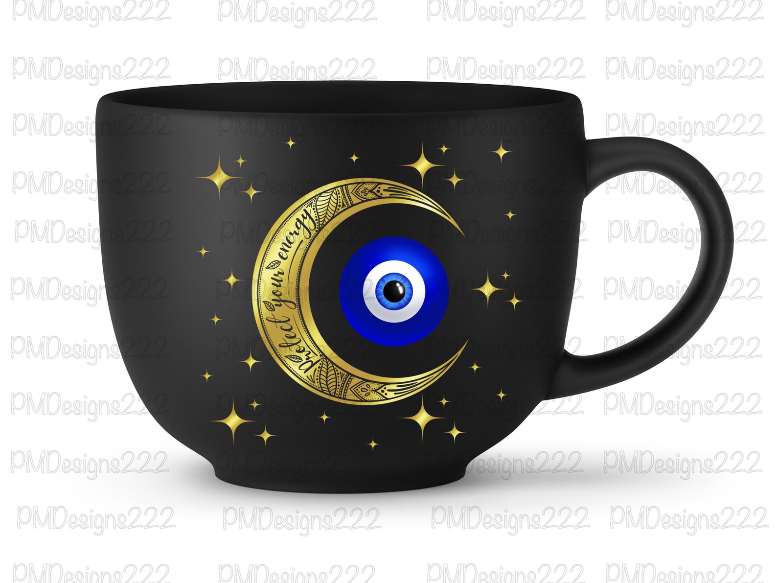 Evil Eye Gold Crescent Moon Png , Evil Eye Wall Art, Empath Protection ...