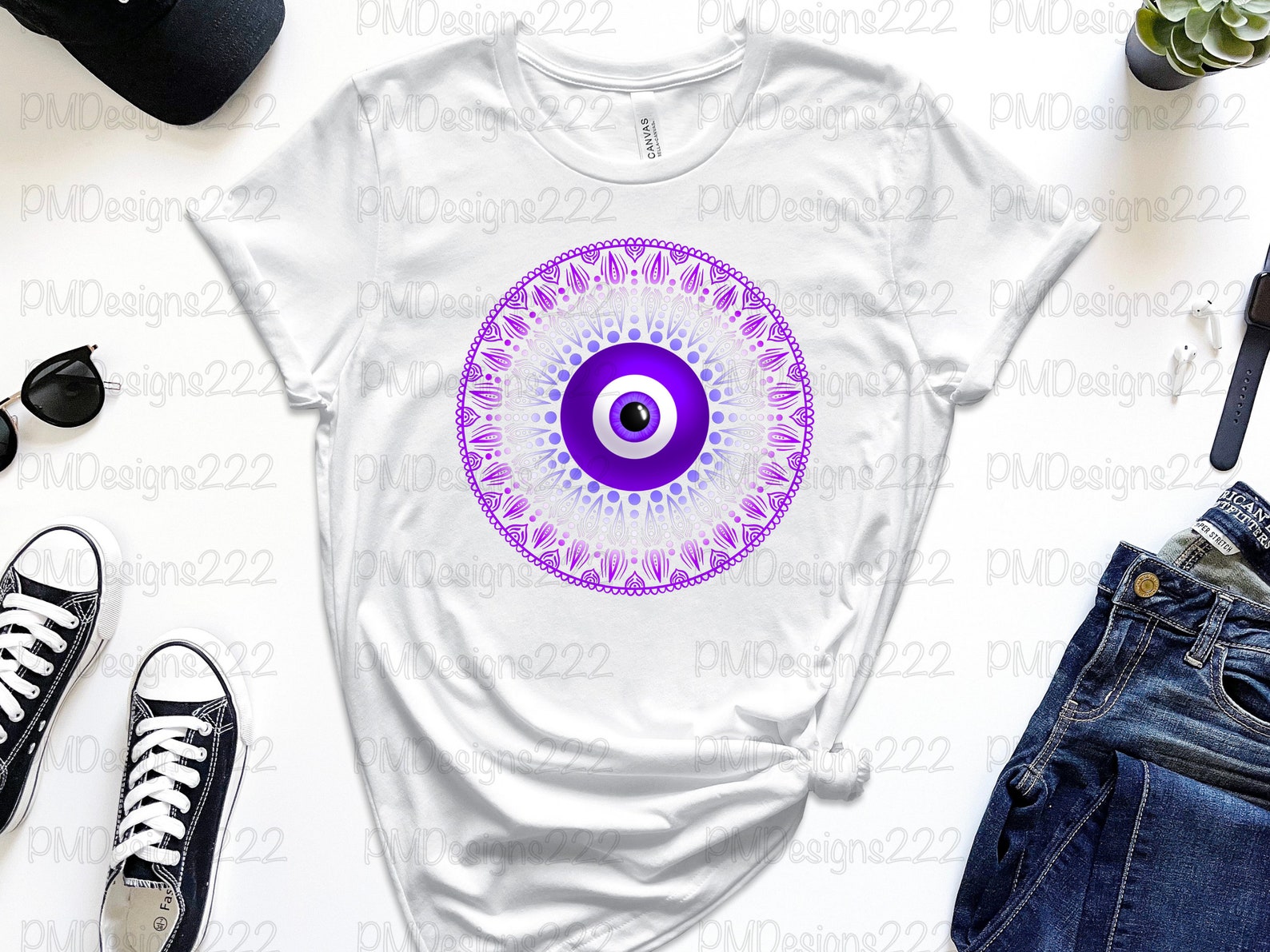 Purple Evil Eye Mandala Png, Evil Eye Wall Art, Empath Protection ...