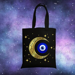 Evil Eye Gold Crescent Moon Png , Evil Eye Wall Art, Empath Protection ...